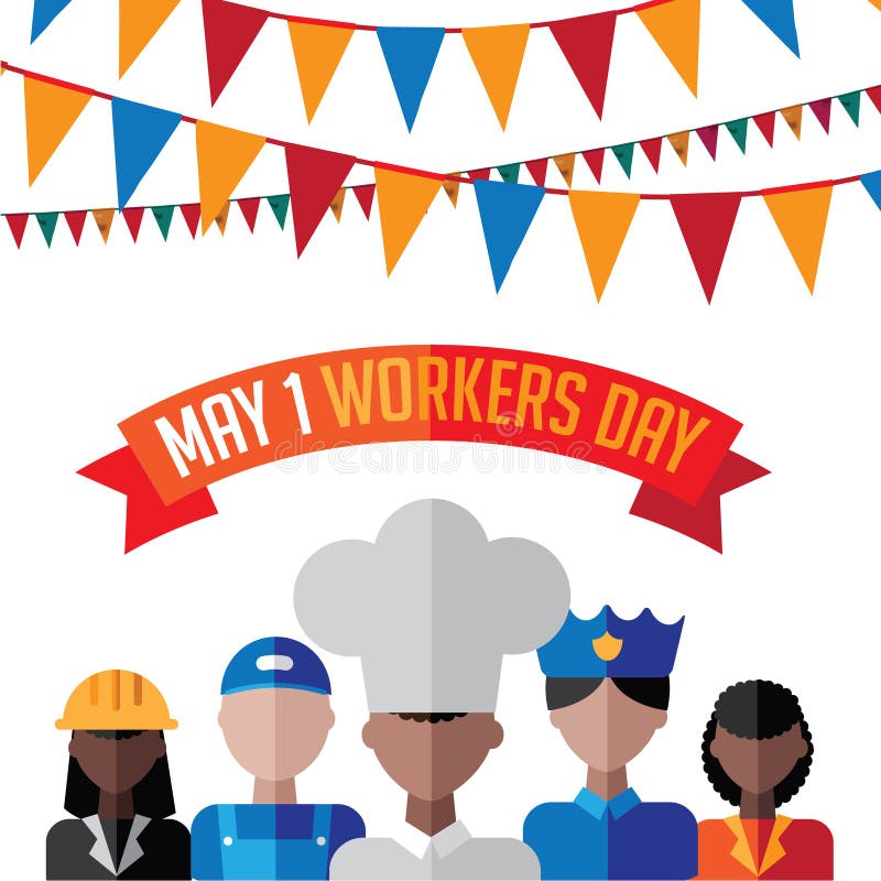 Workers Day bunting design stock vector. Illustration of brown - 70348633