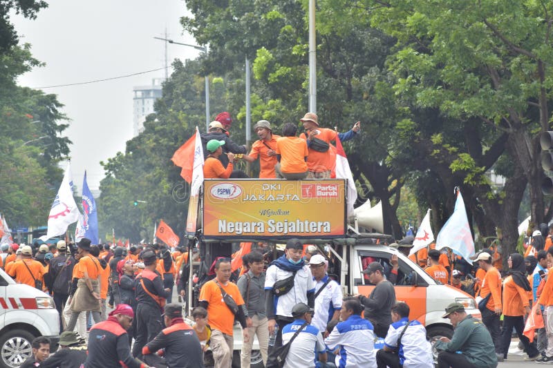 Workers Demonstration in Jakarta Editorial Stock Photo - Image of ...