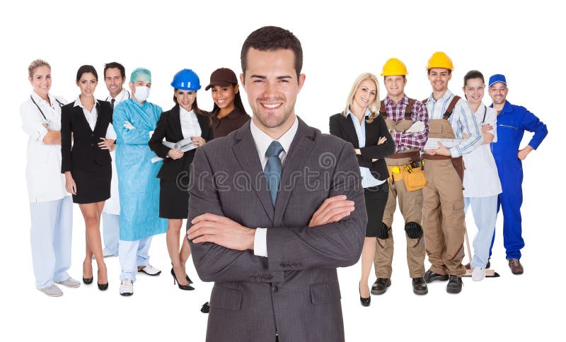 Workers of Different Professions Together on White Stock Image - Image ...