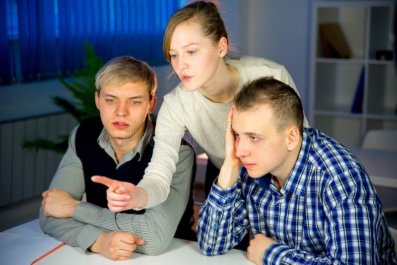 Workers doing a boring job stock photo. Image of hacker - 89678446