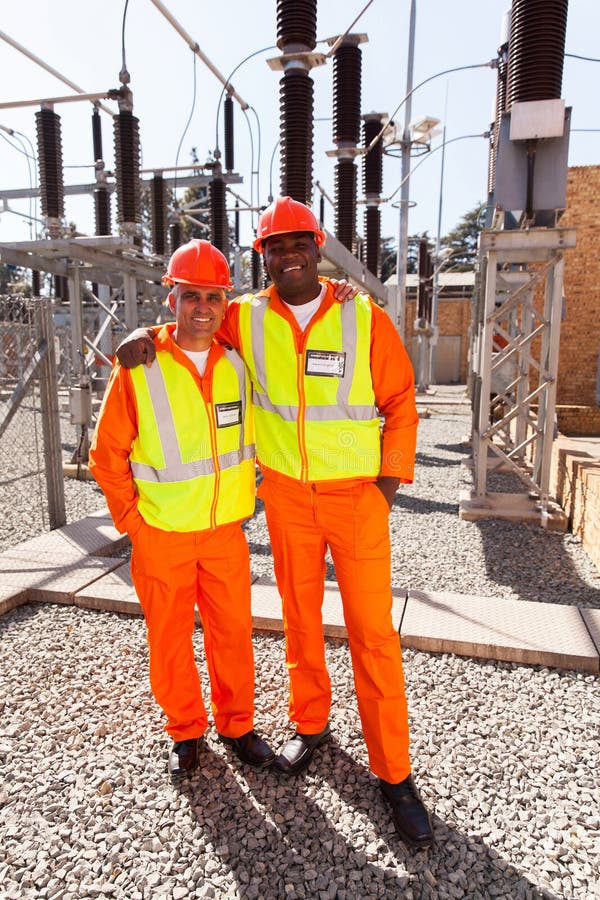 Workers Electrical Substation Stock Image - Image of electricity ...