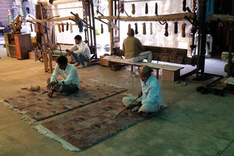 Handicraft Workers in Workshop Painting Hand Made Leather Khussa Shoes ...