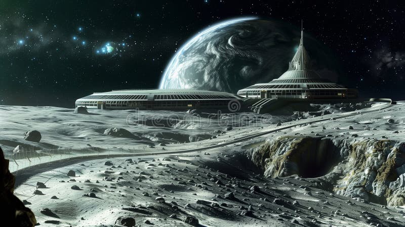 Workers are Engaged in Asteroid Regolith Excavation at a High-tech ...