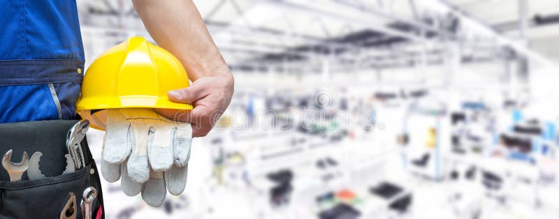 Workers with Equipment in a Factory - Closeup Stock Image - Image of ...