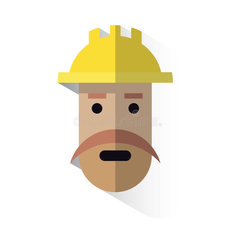 Workers Face Icon with Helmet Stock Vector - Illustration of work ...