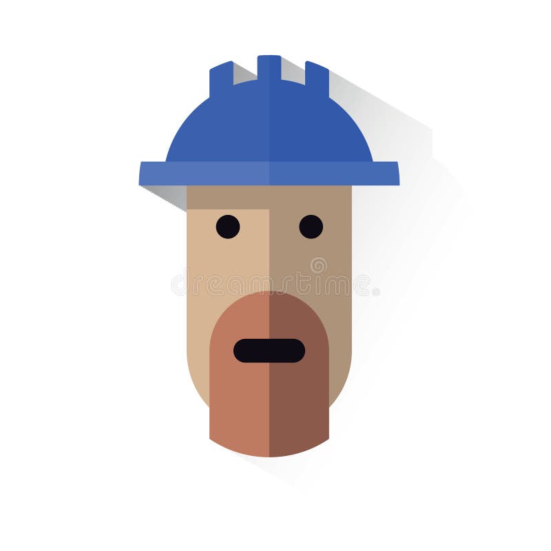 Workers Face Icon with Helmet Stock Vector - Illustration of employment ...