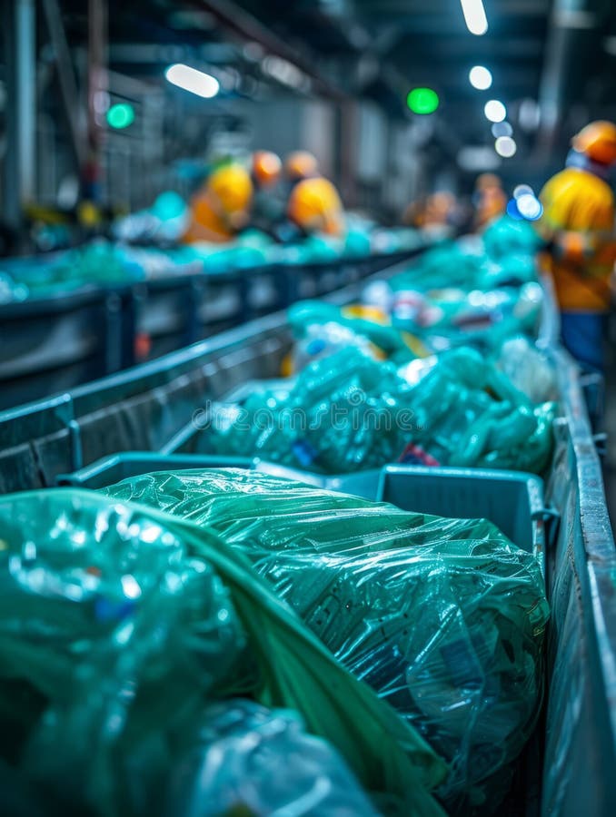 Workers Factory Processing Recycling Waste Assembly Line Stock Photos ...