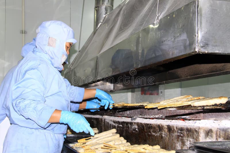 Workers in the Food Processing Production Line Editorial Photo - Image ...