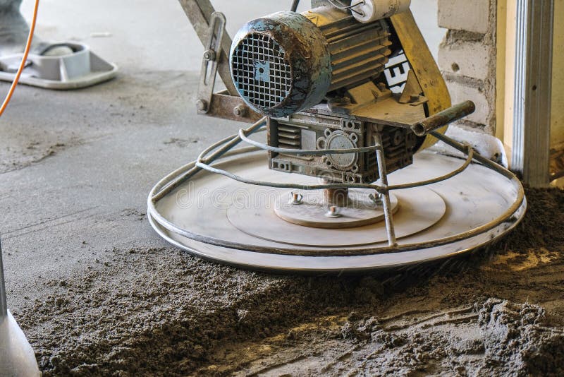 Grinding of concrete floor stock photo. Image of method - 121597464