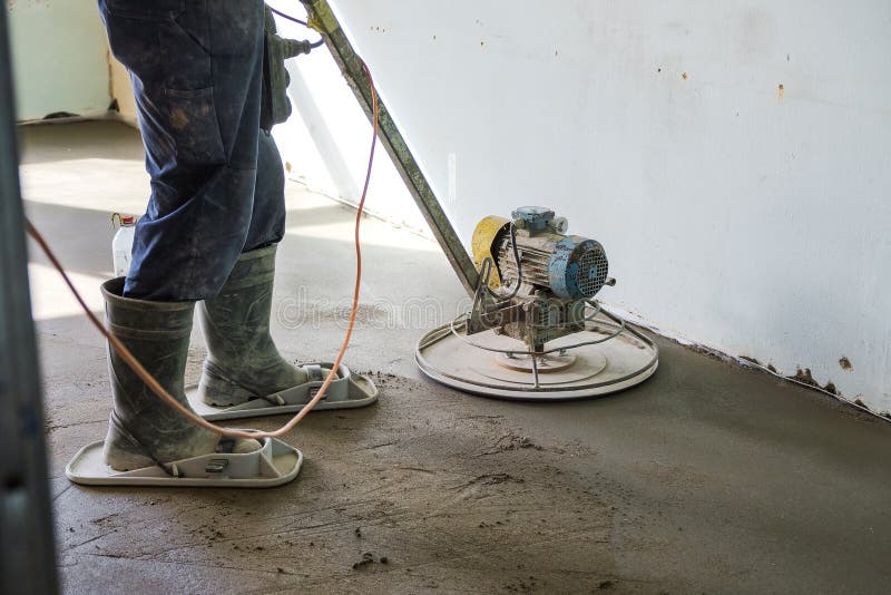 Grinding of concrete floor stock image. Image of concrete - 121597465