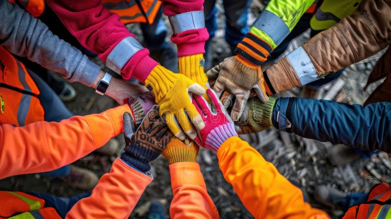 Workers Hands in Unity. AI Generated Stock Illustration - Illustration ...