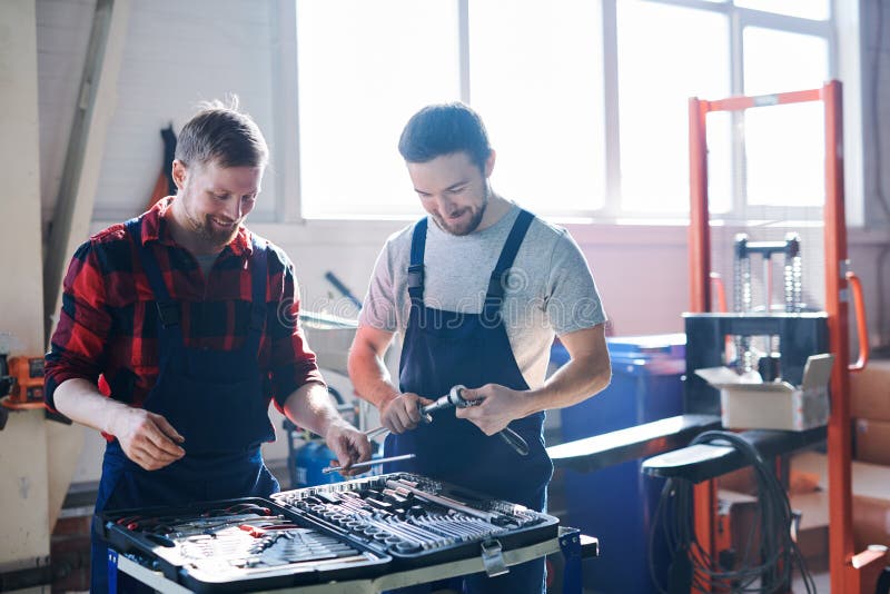 Worker with toolbox stock image. Image of professional - 115523259