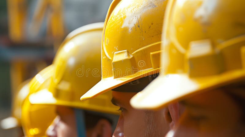 Workers in Hard Hats, Ready for Work on-site, AI Generated Stock ...
