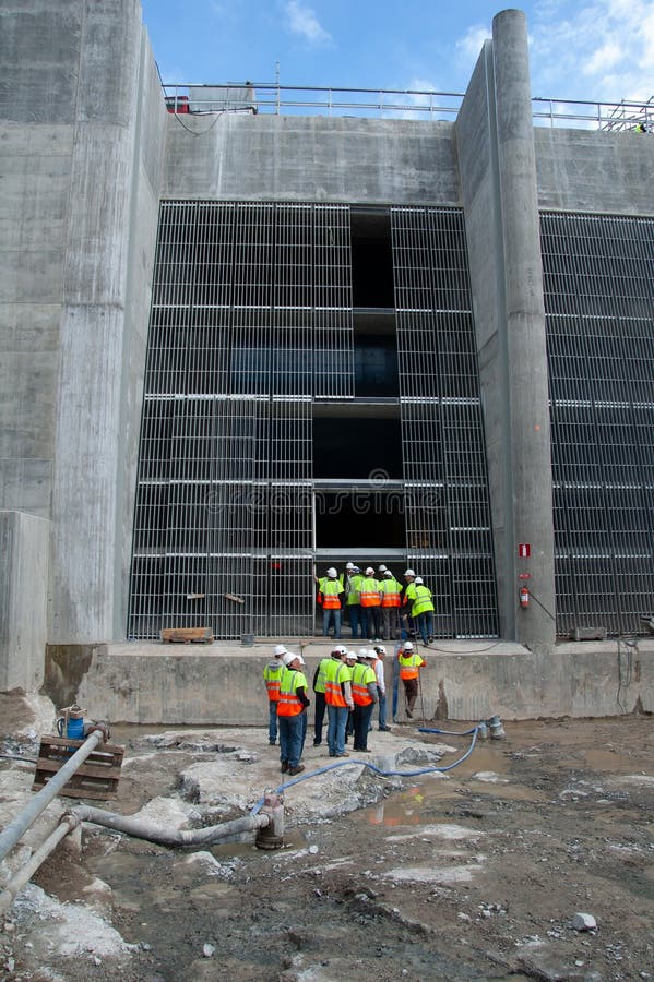 Workers at Hydropower Plant Building Stock Image - Image of building ...