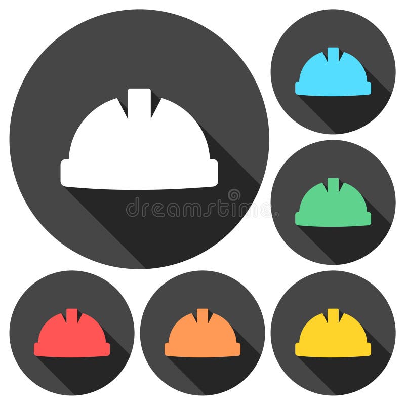 Workers Icons Set with Long Shadow Stock Vector - Illustration of ...