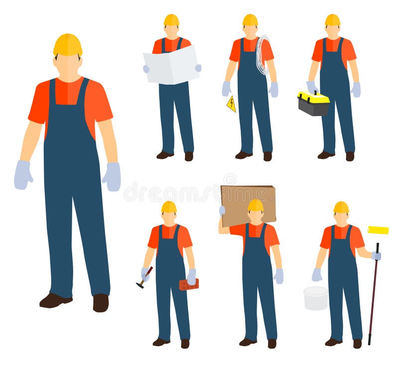 Workers icons vector set stock vector. Illustration of industry - 124939970