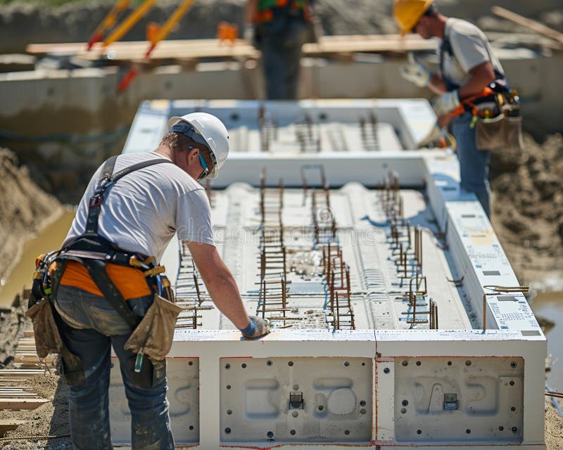 Workers Installing Modular Components in a Construction Project that ...