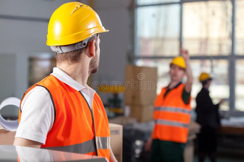 Workers during Job in Factory Stock Photo - Image of indoors, caucasian ...