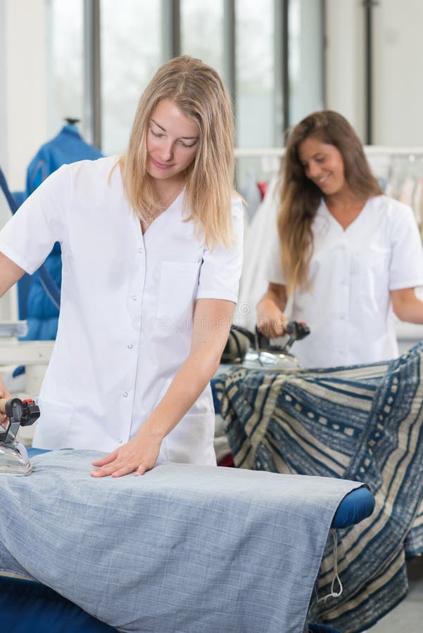 Workers Laundry Ironing Clothes Iron Dry Stock Image - Image of iron ...