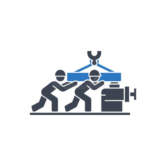 Workers Lifting Equipment Icon Stock Vector - Illustration of icon ...
