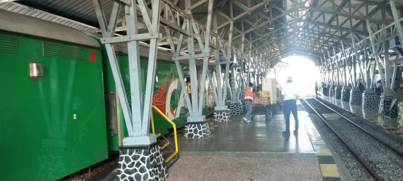 Workers Loaded Several Goods into a Cargo Train at Blitar Train Station East Java Indonesia 28 ...