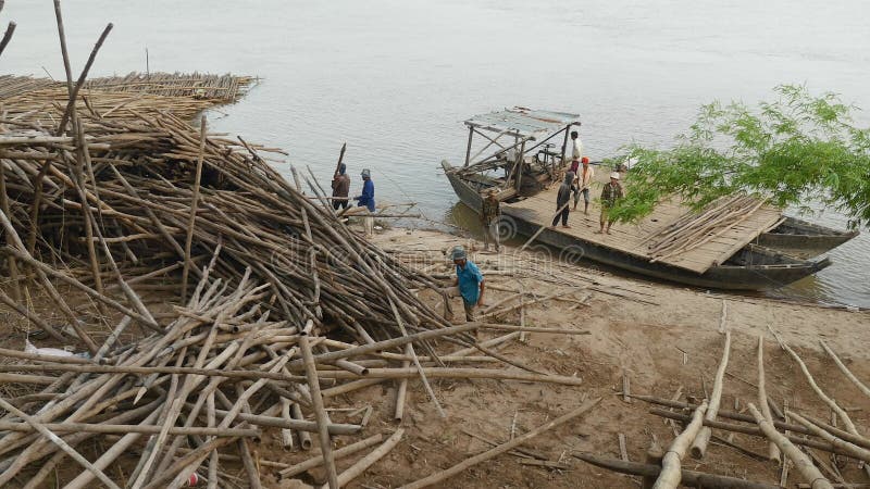 Loading of Barge at Mourepiane Container Terminal Stock Video - Video ...
