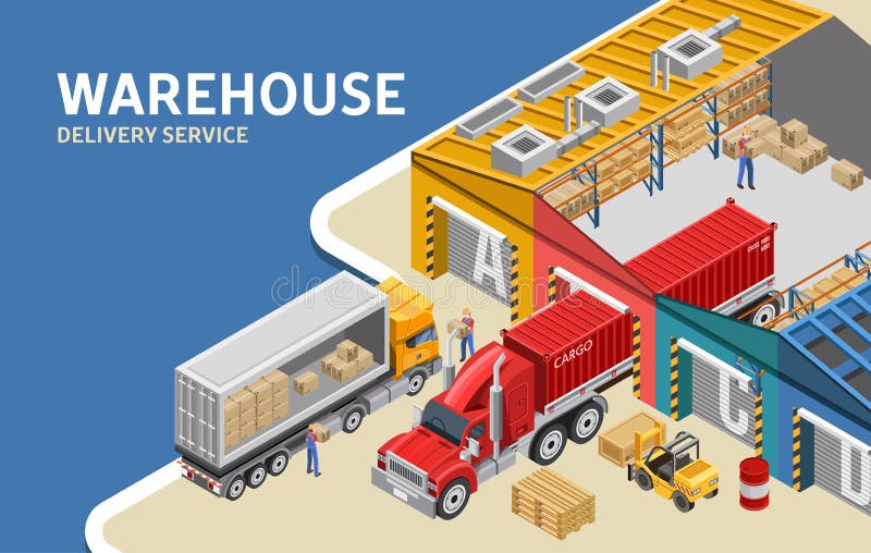 Warehouse with Workers Isometric 3D Icon Stock Vector - Illustration of ... Warehouse with Workers Isometric 3D Icon Stock Vector - Illustration of ...