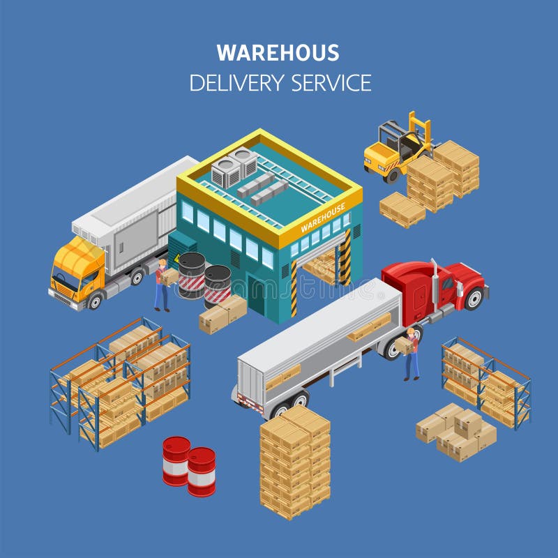 Warehouse with Workers Isometric 3D Icon Stock Vector - Illustration of ... Warehouse with Workers Isometric 3D Icon Stock Vector - Illustration of ...