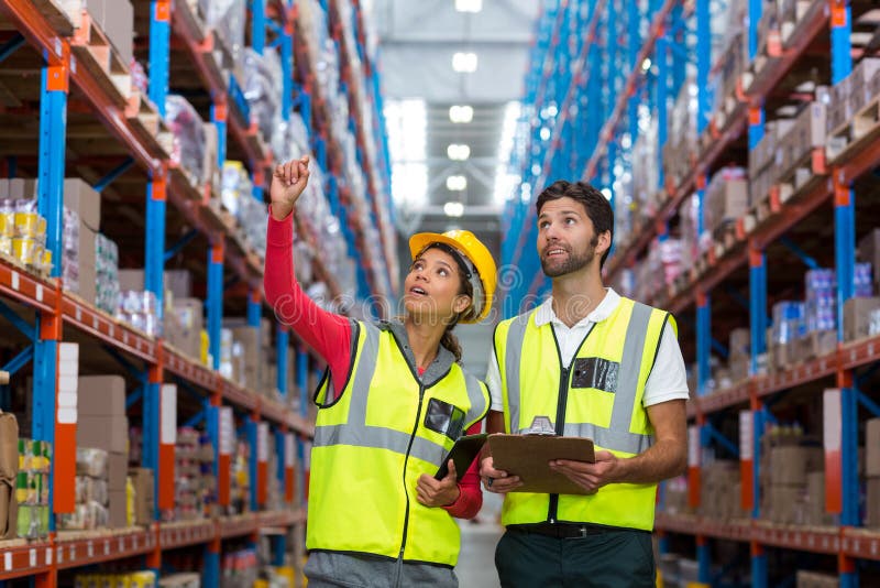 Workers are Looking Shelves Stock Photo - Image of freight, commercial ...