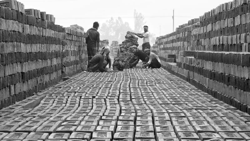 Workers are making brick editorial stock image. Image of history ...