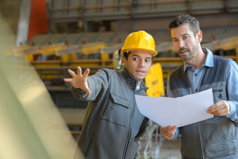 Workers at Manufacturing Area Stock Photo - Image of construction ...