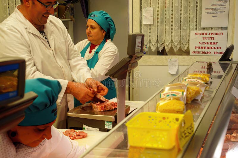 Workers at a Meat Counter at the Central Market Editorial Photo - Image ...