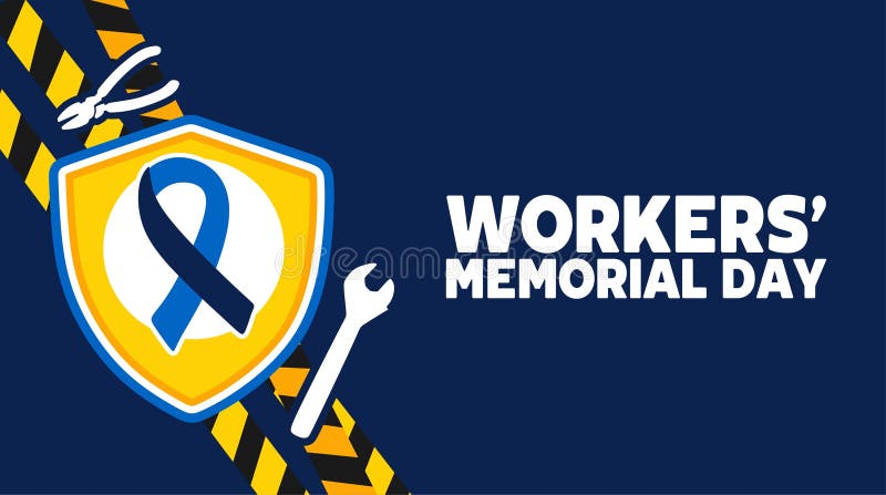 Workers Memorial Day for All Workers Stock Illustration - Illustration ...