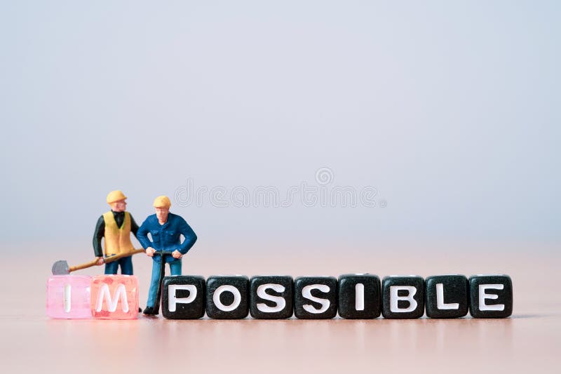 Workers Men Miniature Figures Use Equipment Dig To Separate Wording for ...