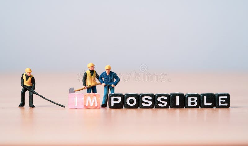 Workers Men Miniature Figures Use Equipment Dig To Separate Wording for ...