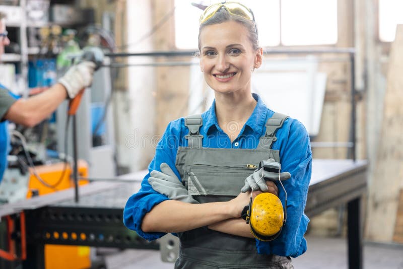 Workers in a Metal Workshop Stock Image - Image of german, factory ...