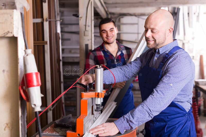 Workers Near Milling Machine Stock Photo - Image of equipment, plant ...