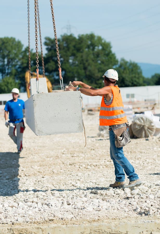 Workers Operating in Contruction Building Site Editorial Photography ...