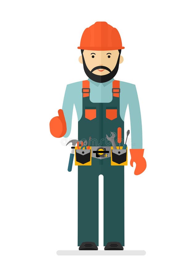 Worker in Protectiv Overalls Stock Vector - Illustration of info ...