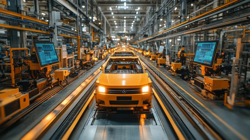Automated Assembly Line Producing Vehicles Stock Image - Image of ...