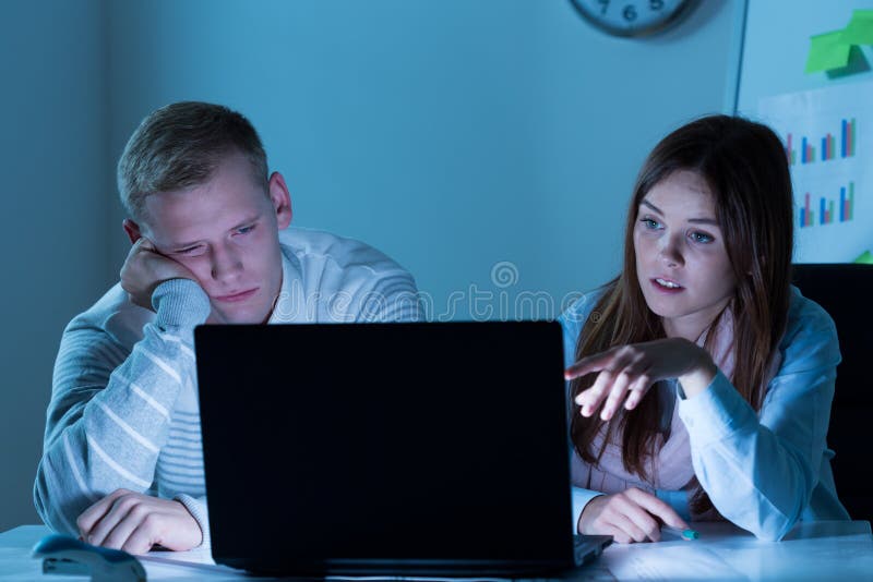 Workers during Overtime in the Office Stock Photo - Image of employees ...