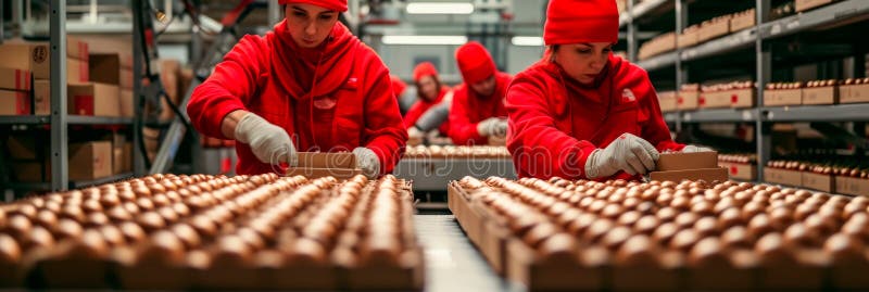 Workers Packing Sweets into Boxes and Preparing Them for Delivery Stock ...