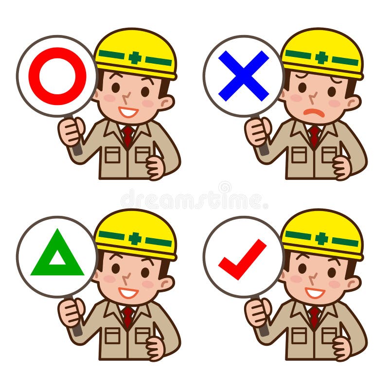 Workers with a Panel of Correct and Incorrect Answers Stock Vector ...