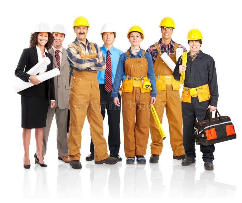 Industrial workers group. stock photo. Image of isolated - 31666350
