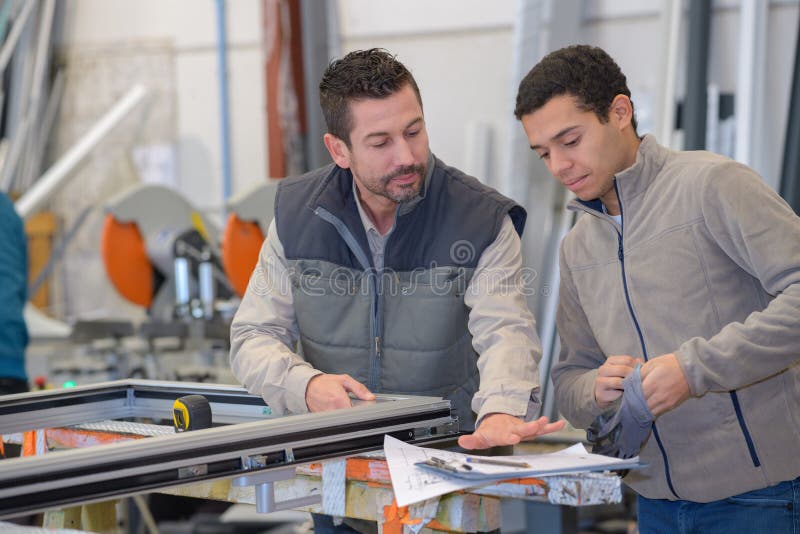 Workers in Plastic Door and Window Factory Stock Image - Image of ...