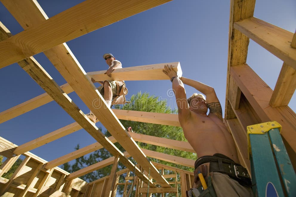 Workers Position Support Beams Editorial Stock Image - Image of ...