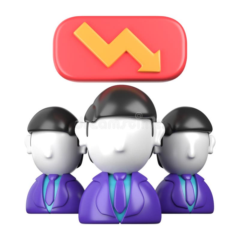 Workers Productivity Decrease 3D Icon Stock Illustration - Illustration ...