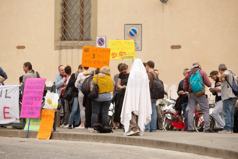 Workers Protest in Florence Editorial Stock Photo - Image of protest ...