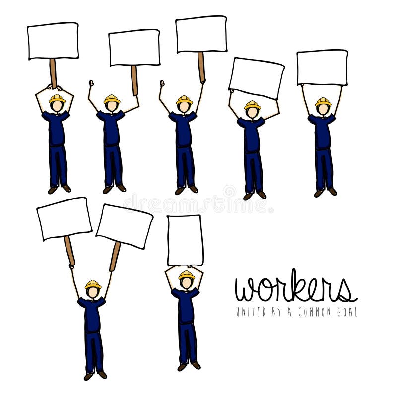 Workers protest stock vector. Illustration of design - 32303247