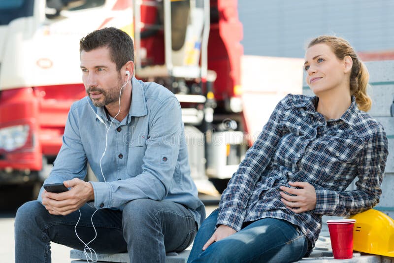 Workers Relaxing during Break Stock Photo - Image of women, relaxation ...